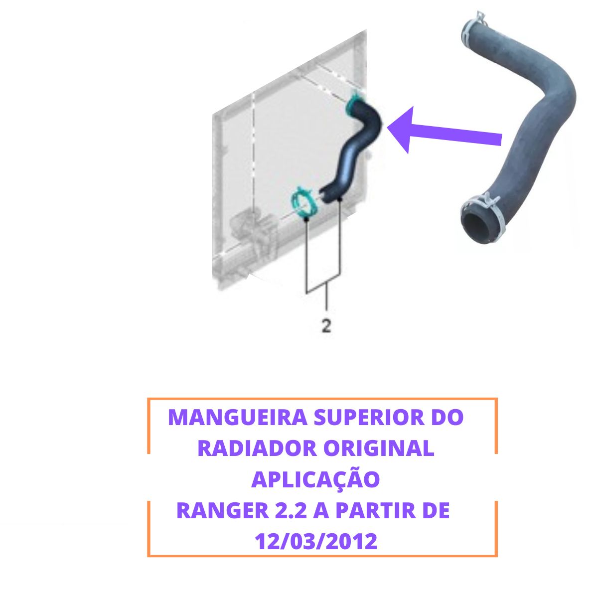 mangueira superior radiador ranger 2.2 2013 2015 2017 2021 original ...