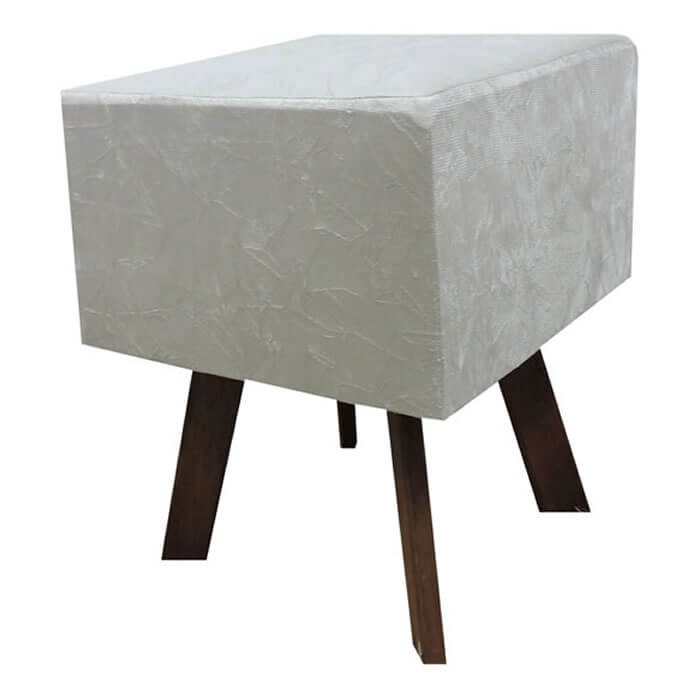 Puff retro quadrado suede bege claro - Sellercom