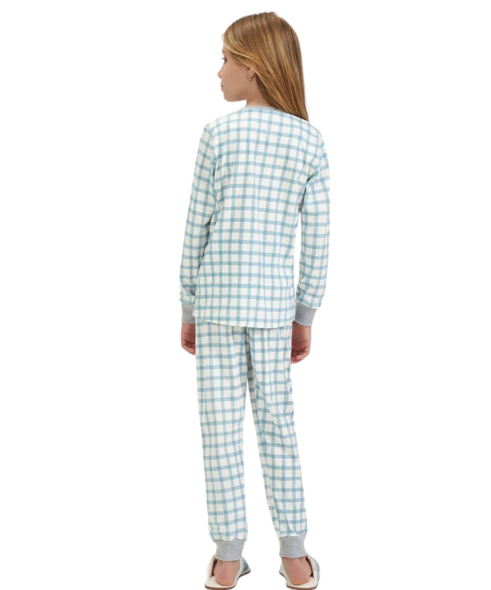 Pijama Infantil Longo Cor com Amor 2050008 Azul - Século Íntimo Lingerie