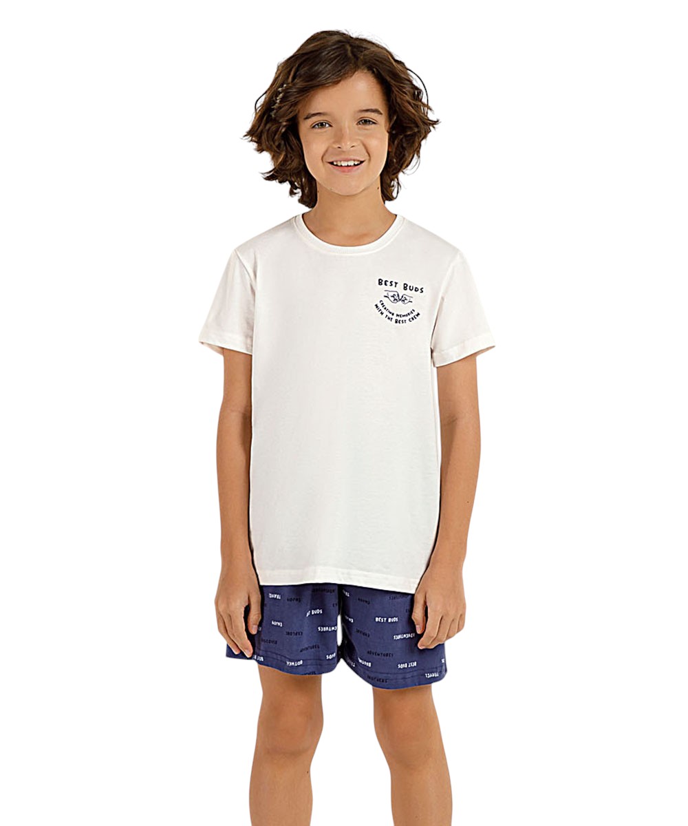 Pijama Infantil Masculino Cor com Amor 2060025 - Azul - Século Íntimo ...