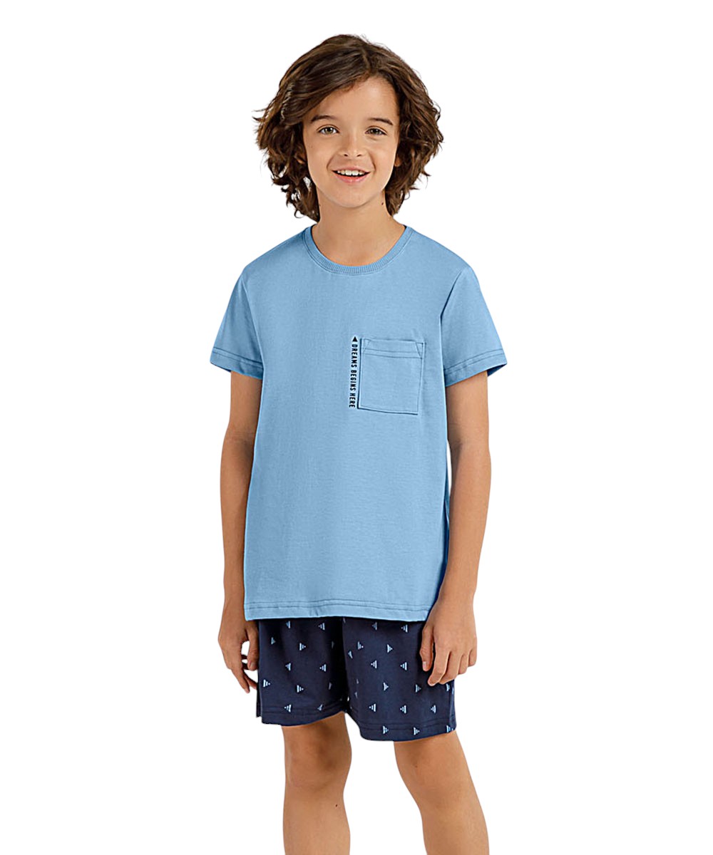 Pijama Infantil Masculino Cor com Amor 2060028 - Azul - Século Íntimo ...