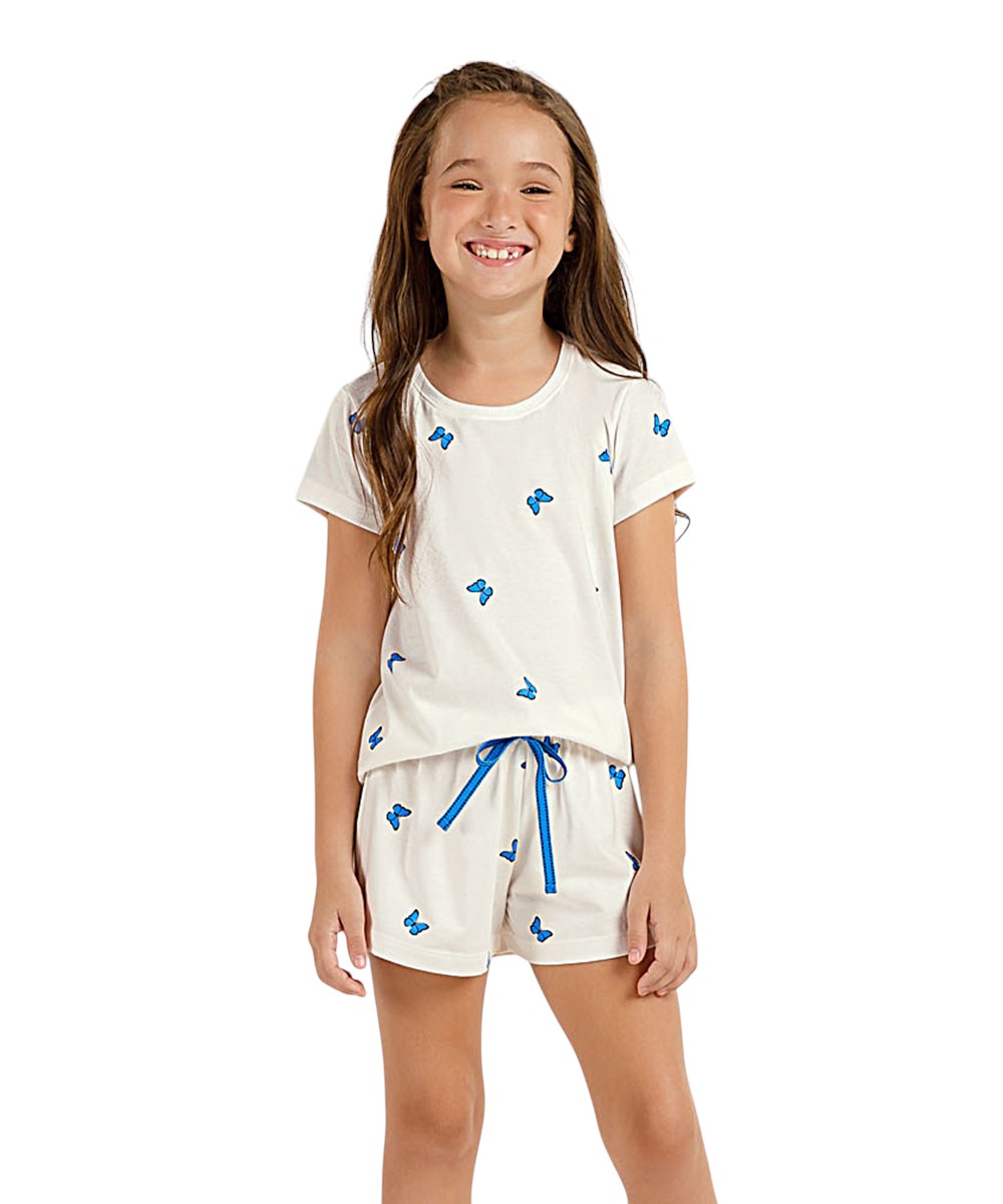 Pijama Feminino Infantil Curto Cor com Amor 2050057 - Off White ...