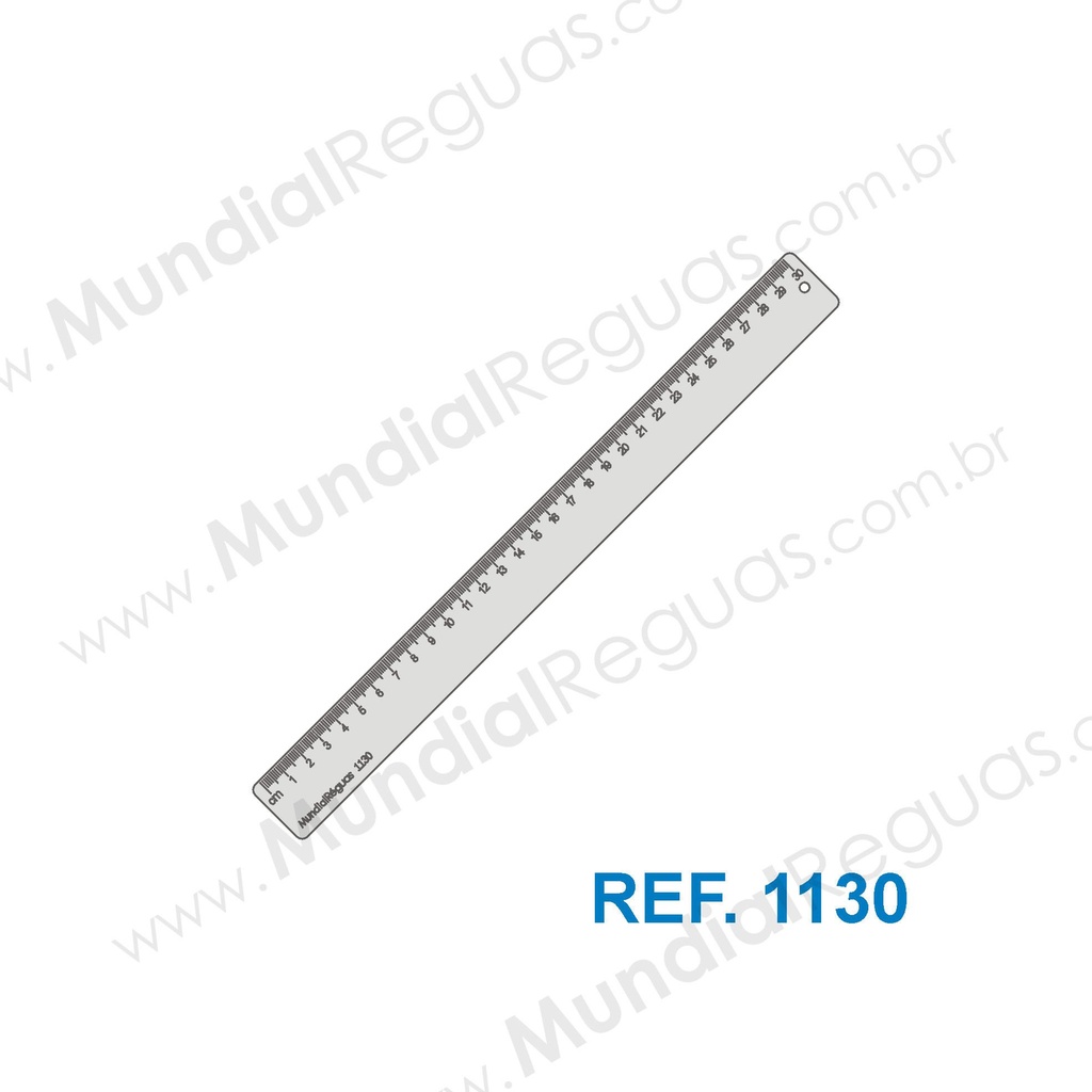 Régua Reta 30 cm em acrílico - Mundial Réguas - Réguas Técnicas ...