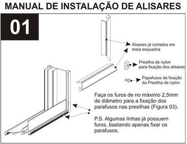 Kit alizar de aluminio guarnição portas e janelas - Recanto das Esquadrias