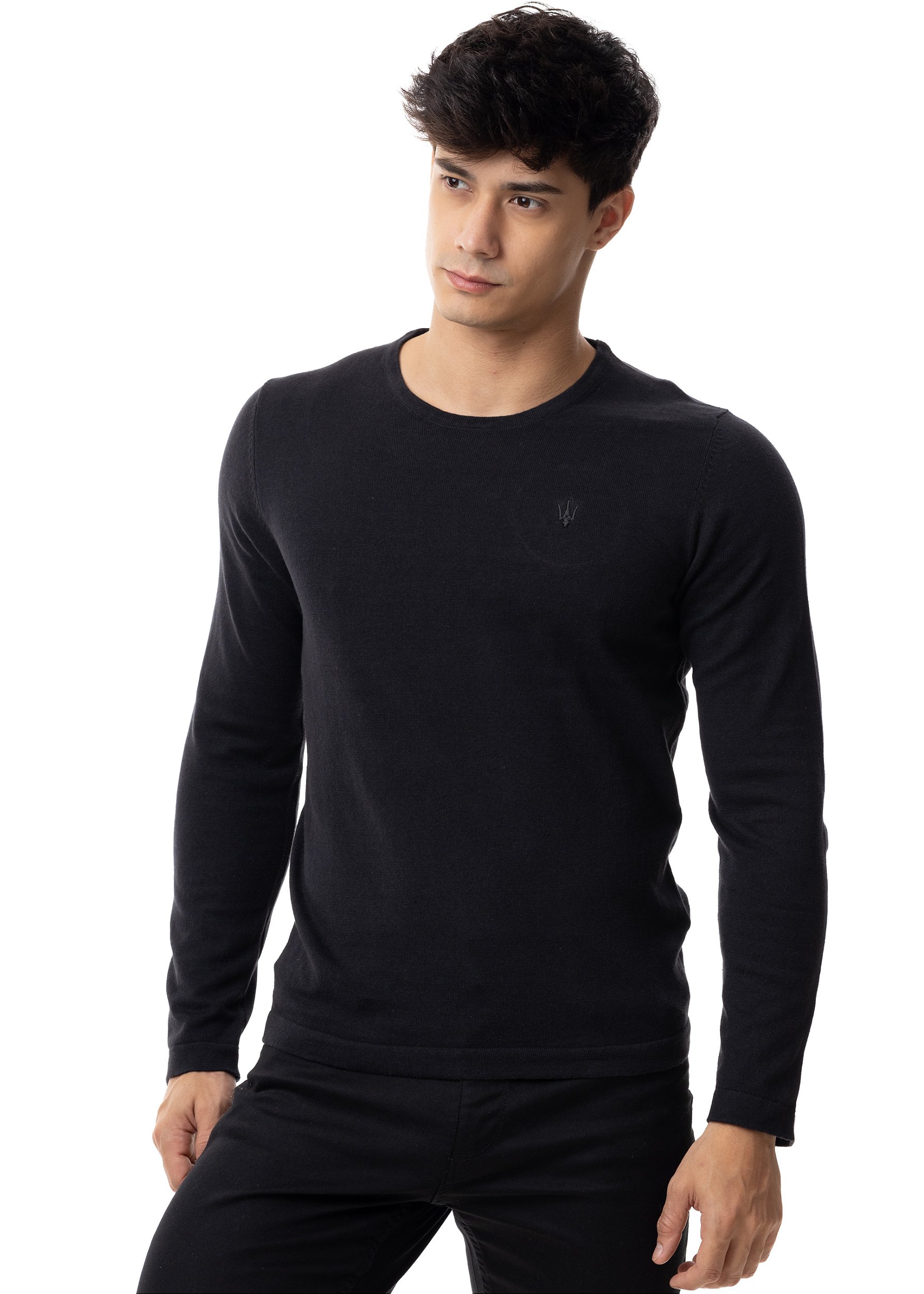 Suéter masculino gola contrastada - MYROFICIAL