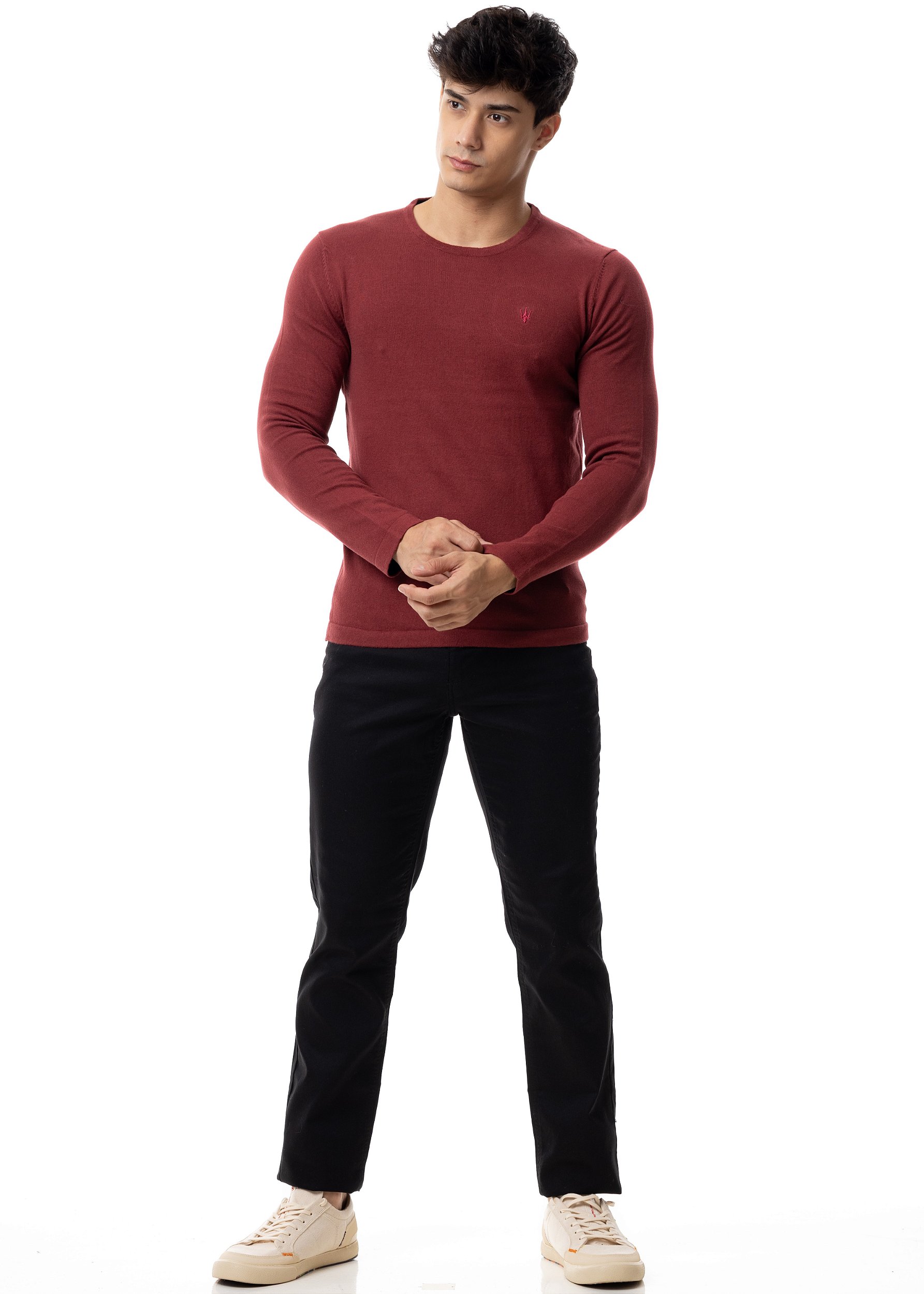 Suéter masculino gola contrastada - MYROFICIAL