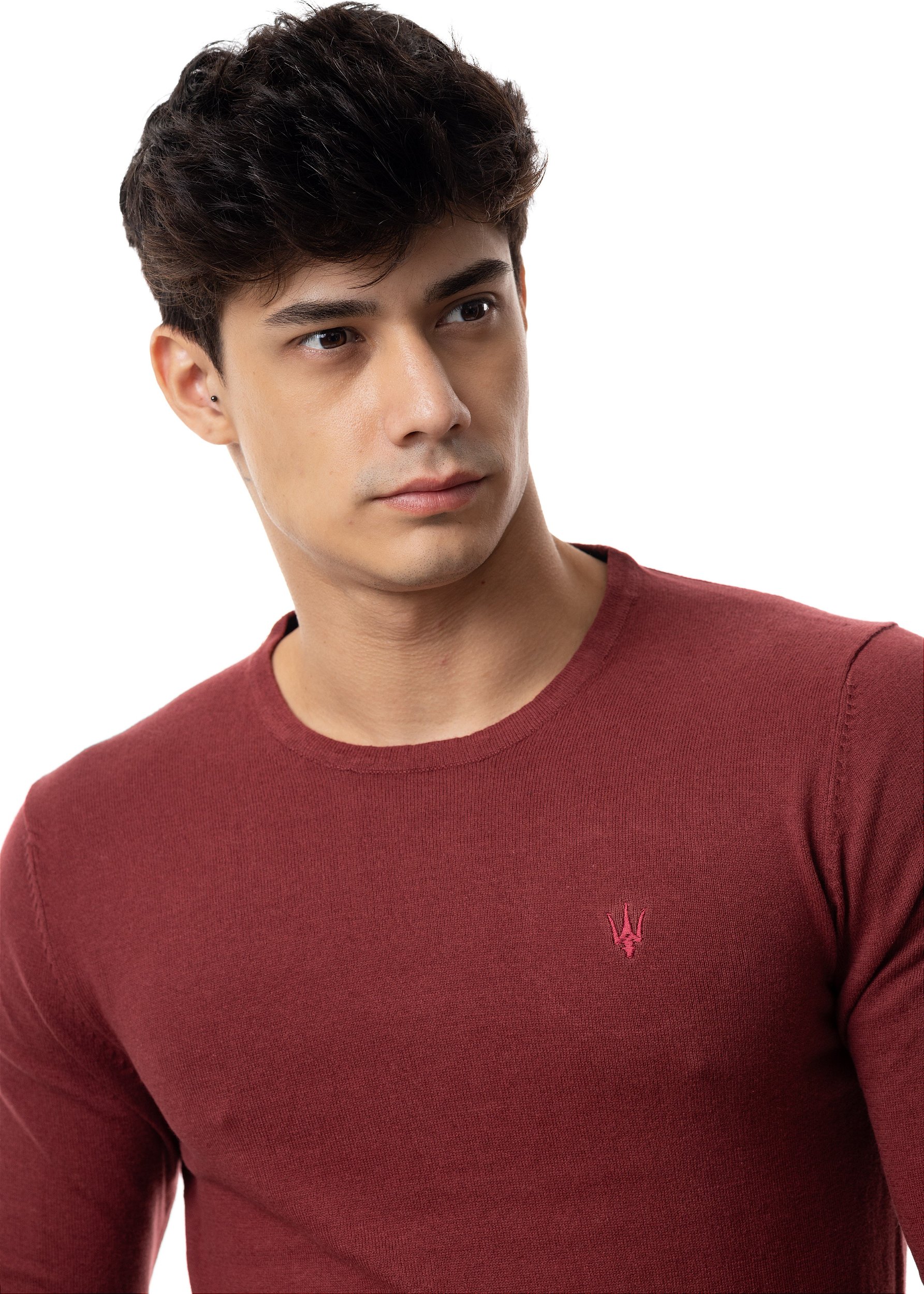 Suéter masculino gola contrastada - MYROFICIAL