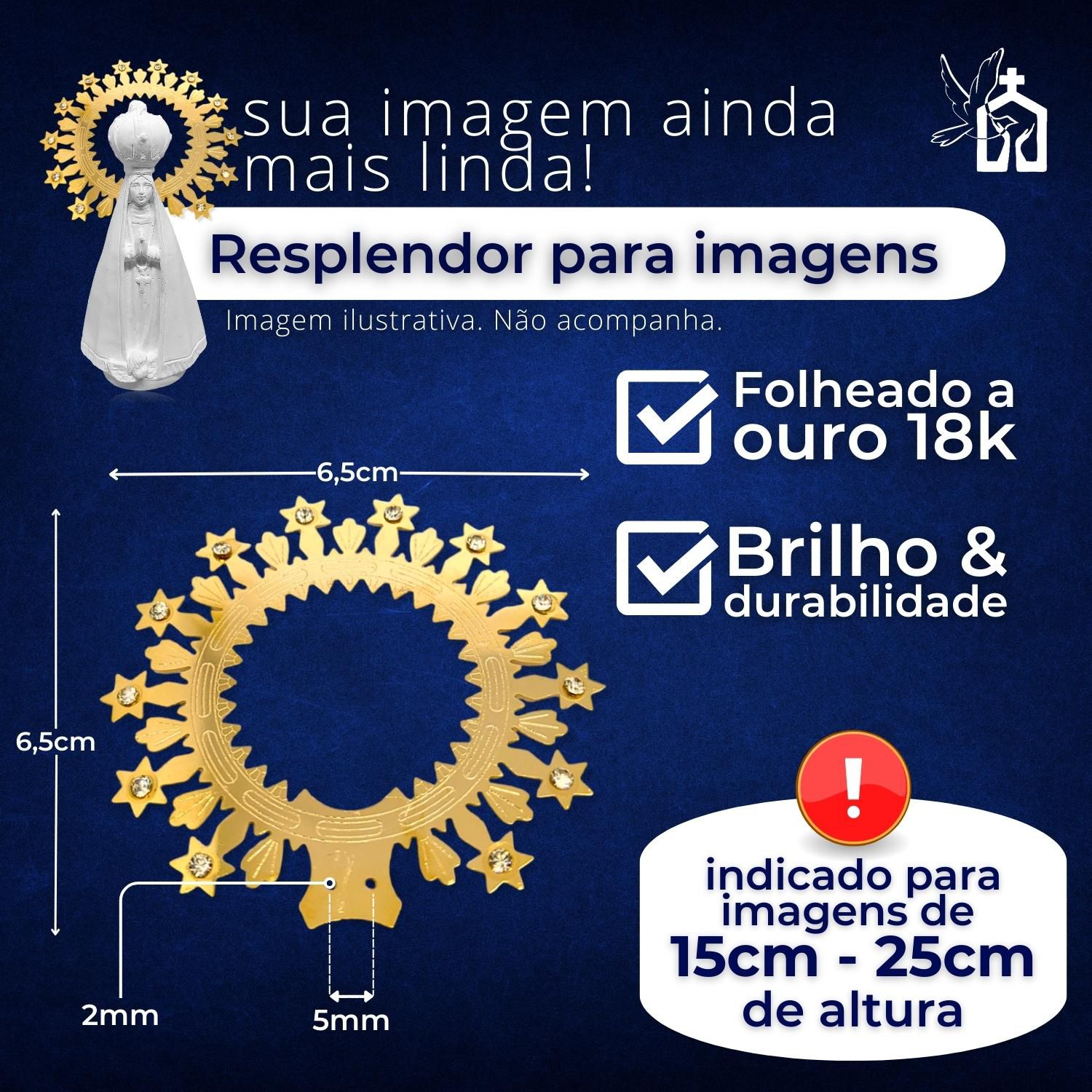 Resplendor 6,5cm P/ Imagens De 15cm à 25cm - Divinário | Melhor da arte ...