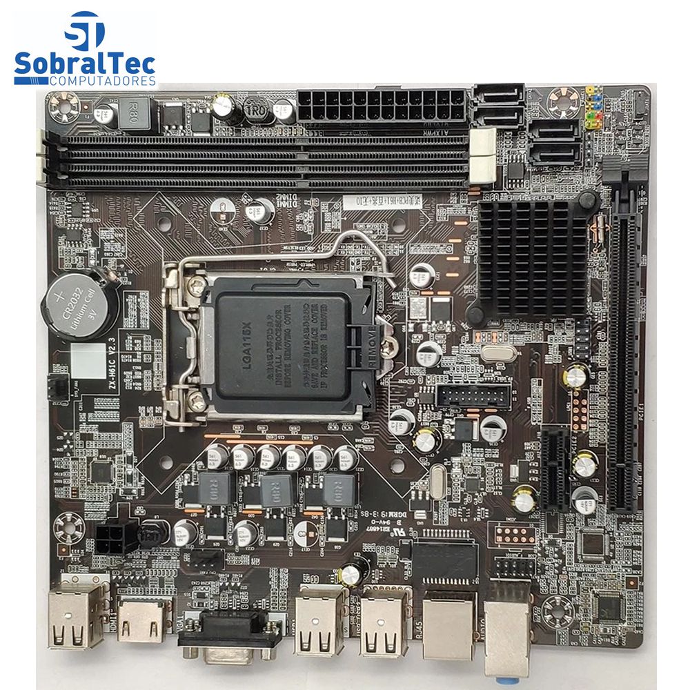 Placa Mãe Soket LGA 1155 DDR3 ZX-H61C V2.3 - SobralTech