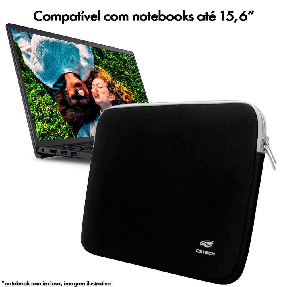 Capa Sleeve para Notebook Seattle SL-15 15.6” Preta C3Tech - C3 Tech ...