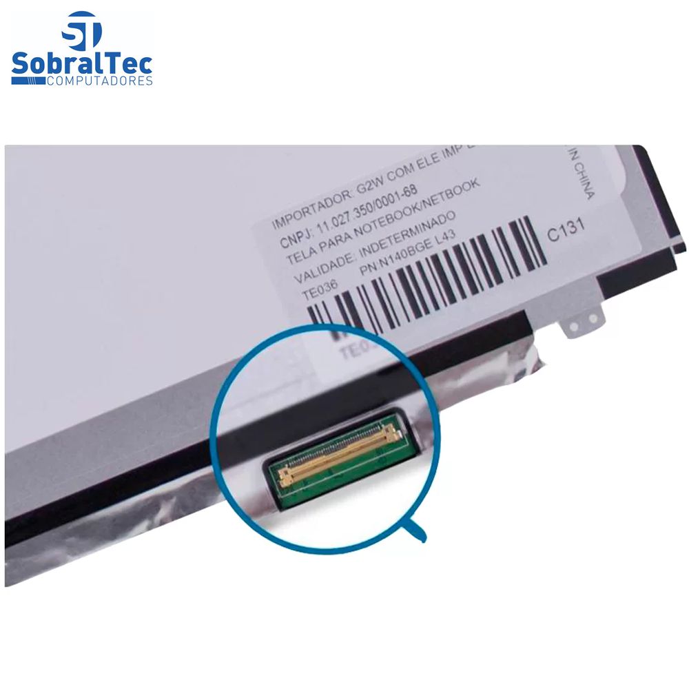 Tela Notebook LED Slim 40 Pinos 14 Polegadas N140BGE-Rev. C2 - SobralTech