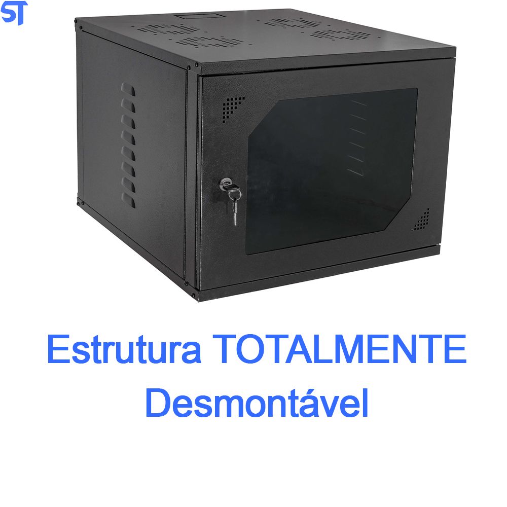 Rack Mini 19" 08U 570mm Acrílico Protectm - SobralTech