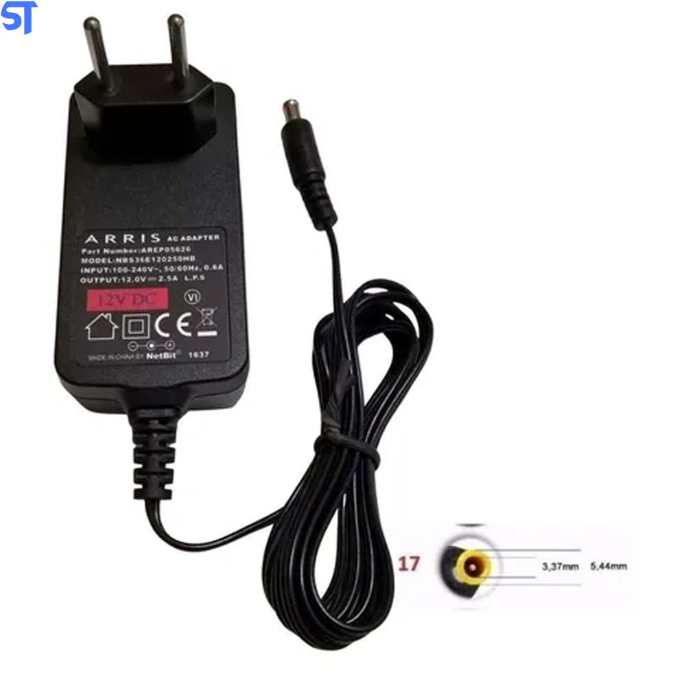 Fonte de Alimentação 12V 2,5A - AC ADAPTER - ARRIS - SobralTech