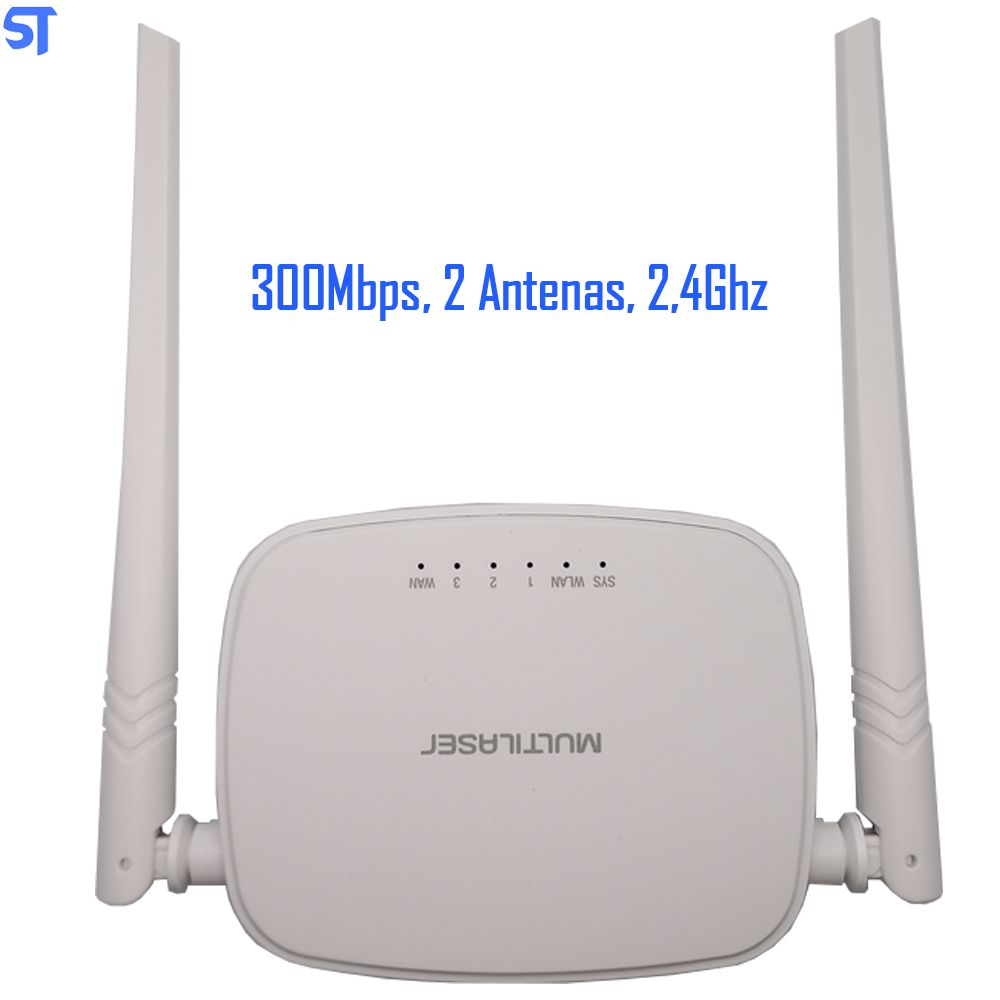 Roteador Wireless 300Mbps 2 Antenas 4 Portas Multilaser RE160 - SobralTech