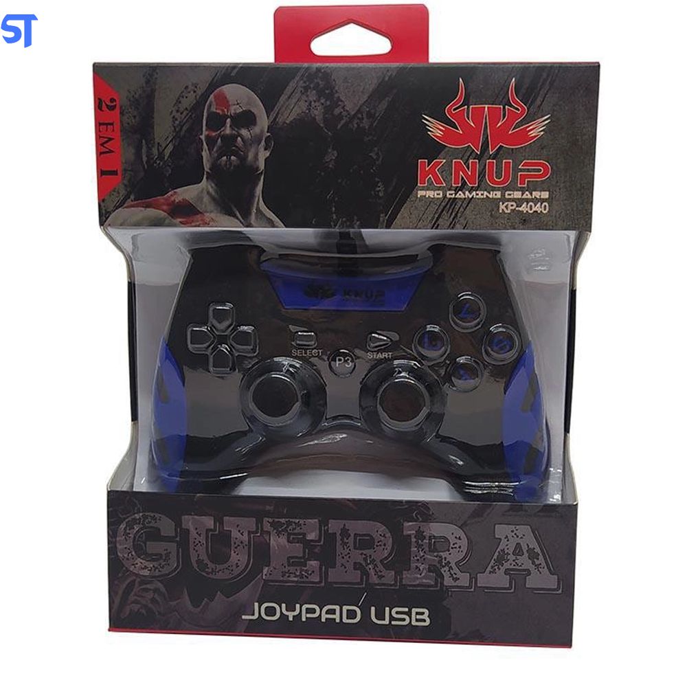 Controle Gamer Knup Joystick USB Guerra, Compatível para PS3 e pc Preto ...