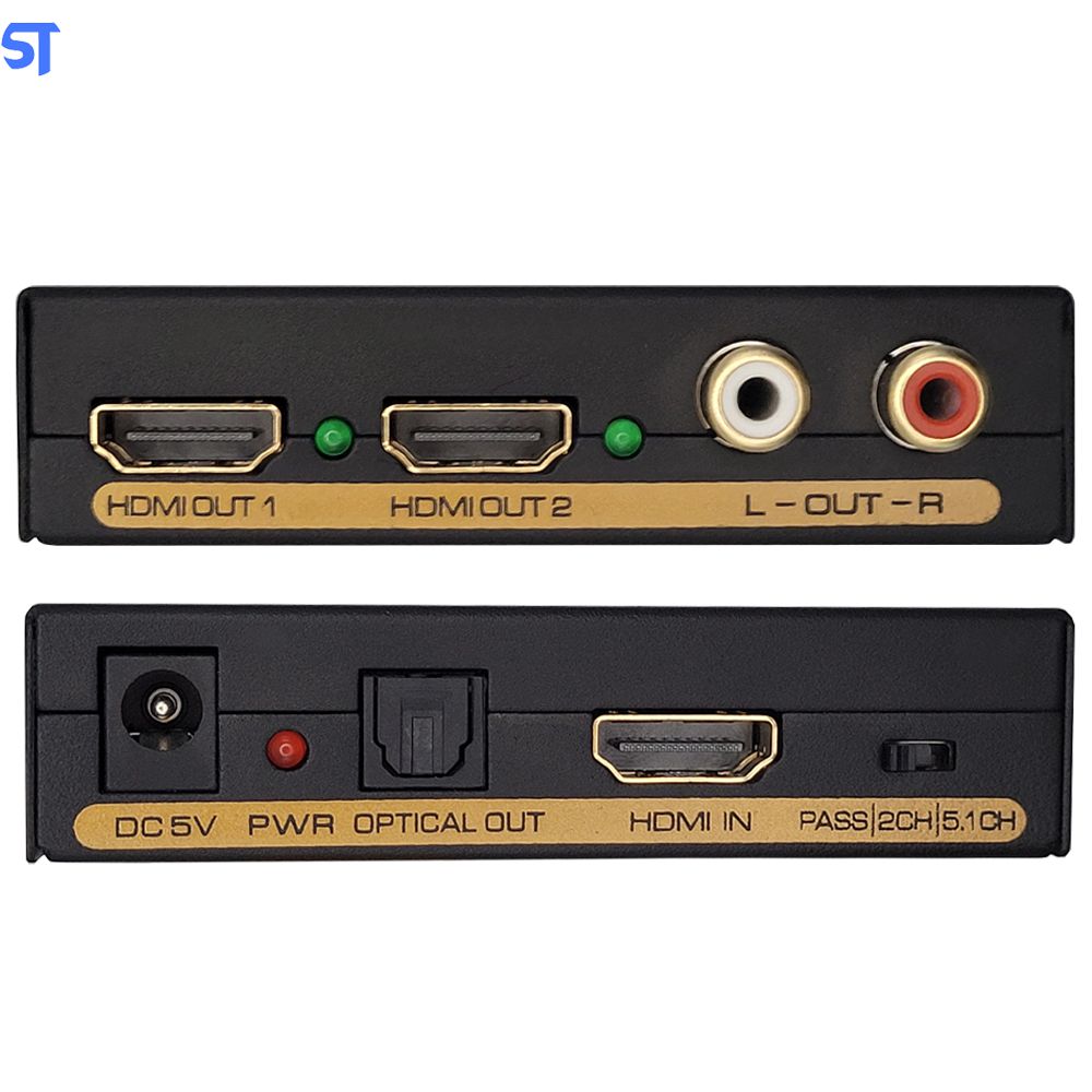 Extrator de Audio Hdmi Spdif 2c/5.1ch Com Splitter 1x2 Com Duas Portas ...