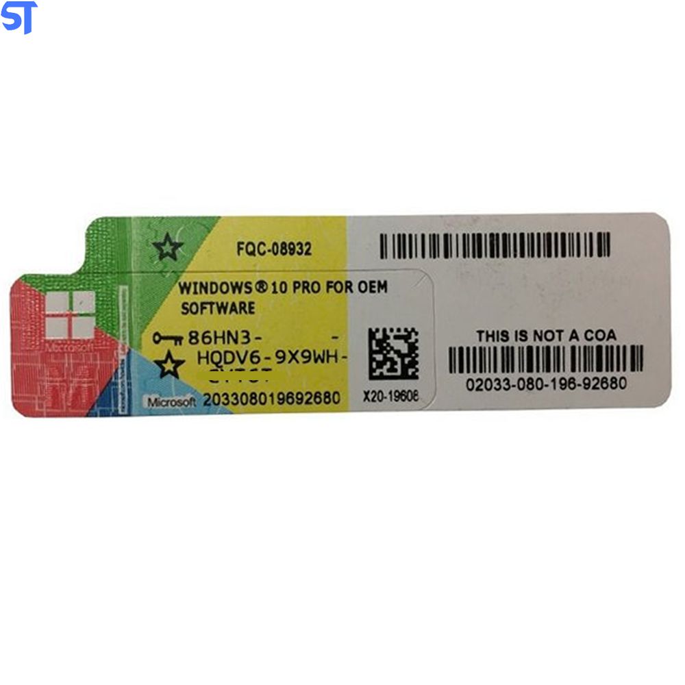 Licença Microsoft Windows 10 Pro 64 Bit Oem Coa Fqc-08932 (br) - SobralTech