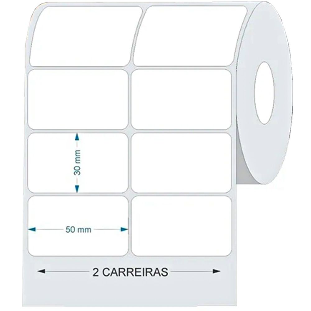 Rolo de Etiqueta 5x3 Cm | 50x30 Mm Couche Adesiva Branco 2 colunas 1876 ...