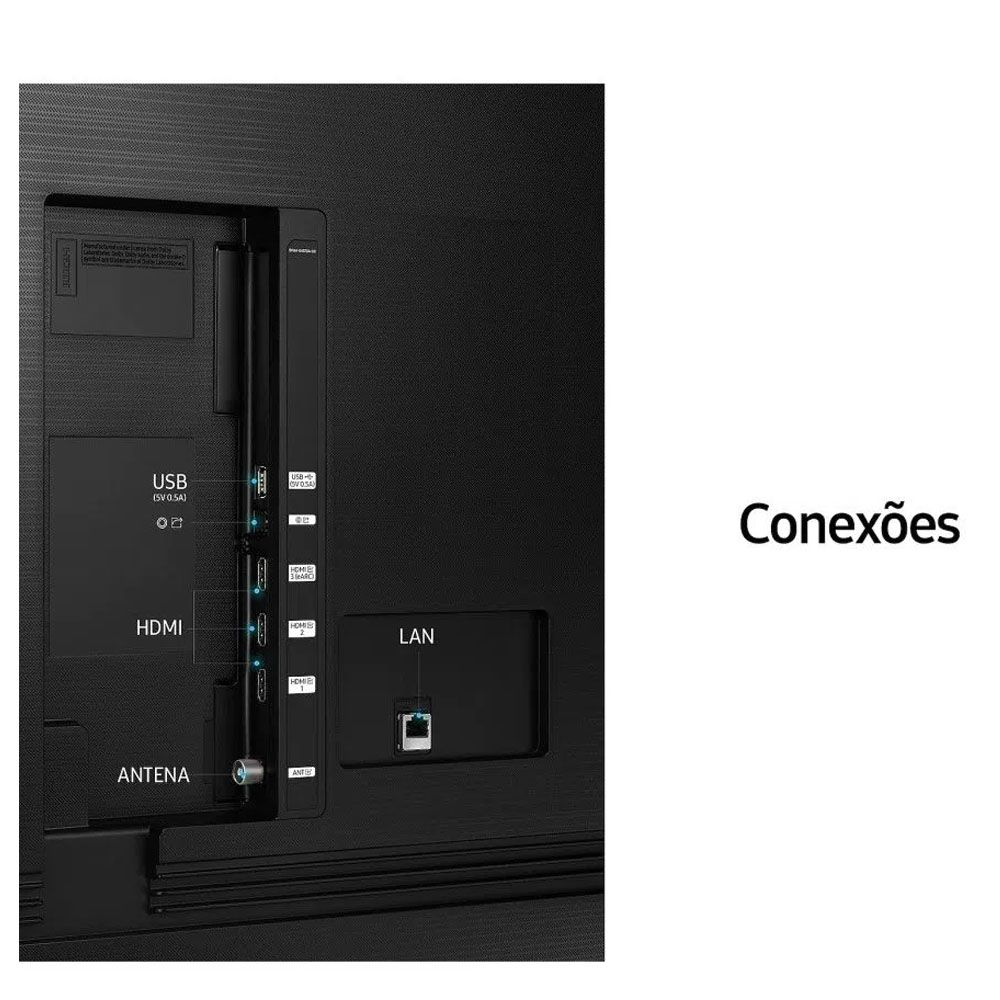 Smart TV 75" UHD 4K Samsung 75AU7700, Processador Crystal 4K, Tela sem ...