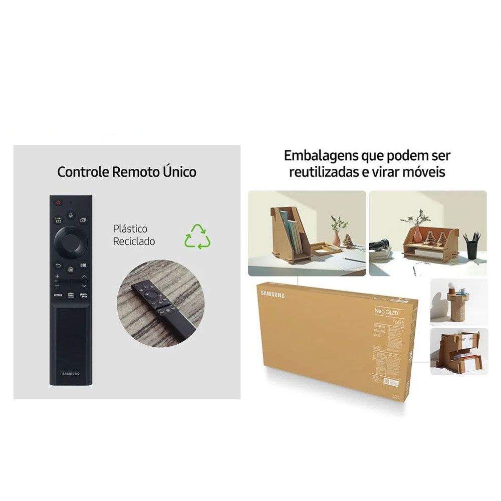 Smart TV 75" UHD 4K Samsung 75AU7700, Processador Crystal 4K, Tela sem ...