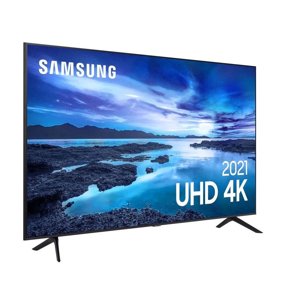 Smart TV 75" UHD 4K Samsung 75AU7700, Processador Crystal 4K, Tela sem ...