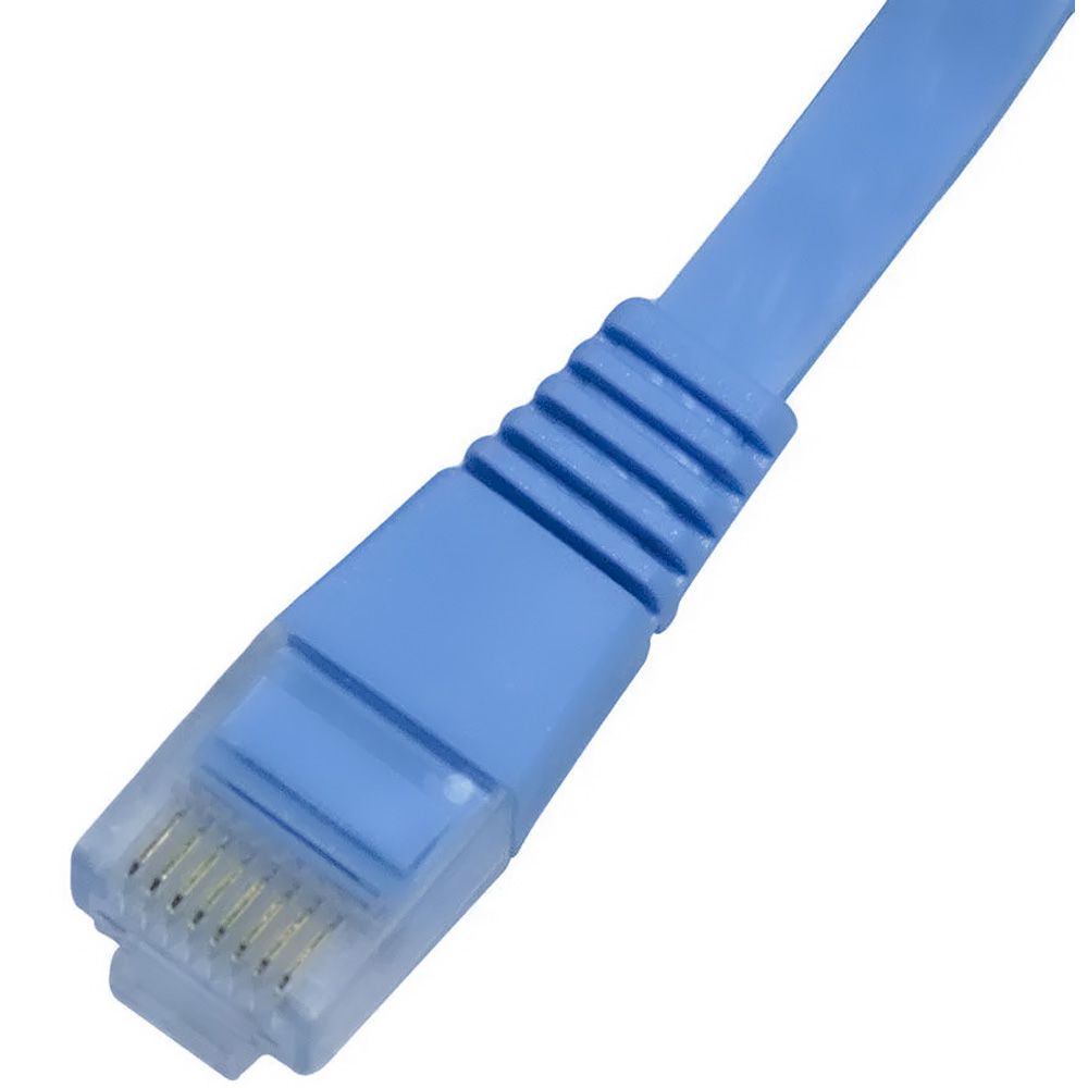Patch Cord Flat Cable RJ45 Gigabit Flexível Cat6 1m Azul - SobralTech Patch Cord Flat Cable RJ45 Gigabit Flexível Cat6 1m Azul - SobralTech