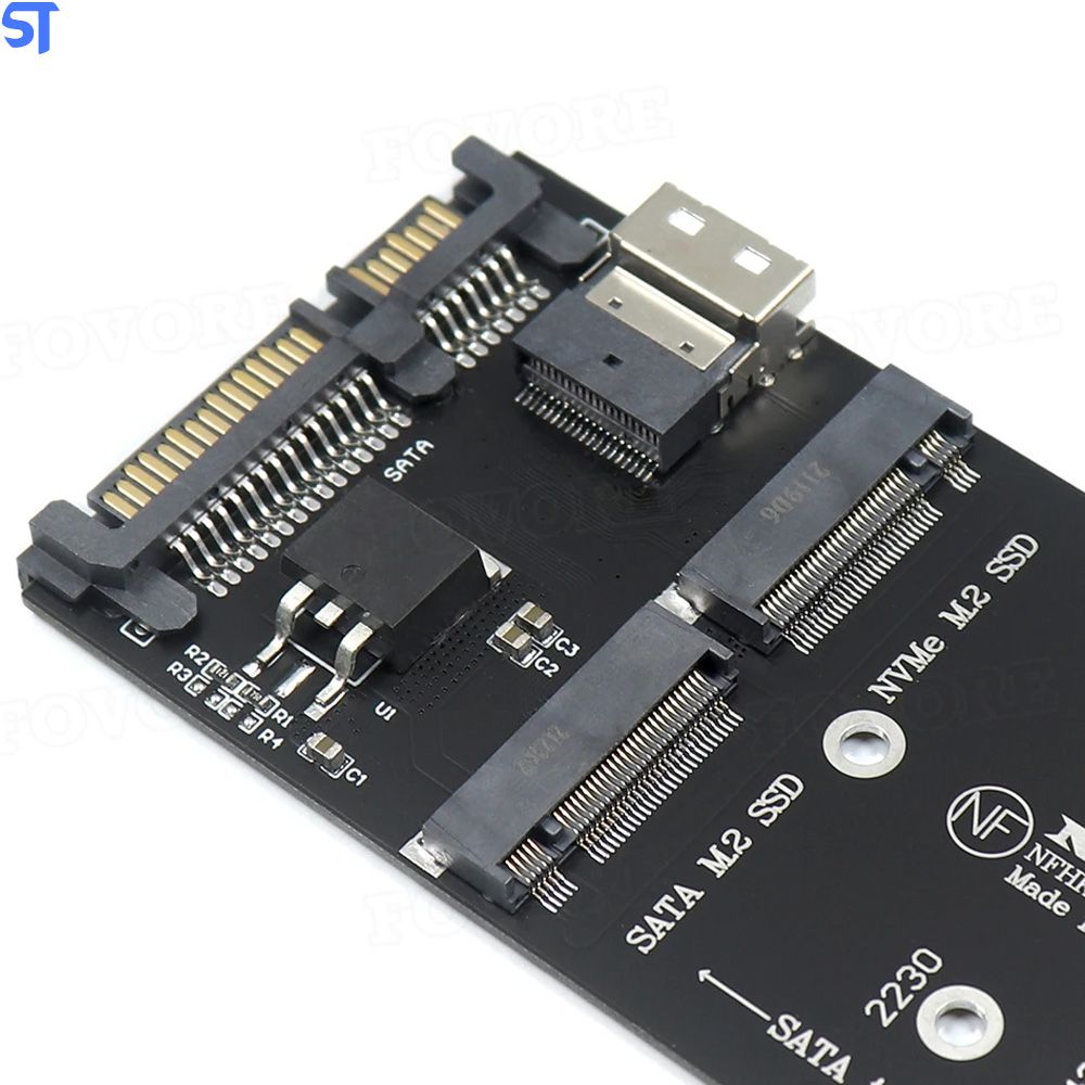 PLACA ADAPTADORA DE SATA PARA M.2 SATA SSD E M.2 NVME - SFF-8654 - SobralTech