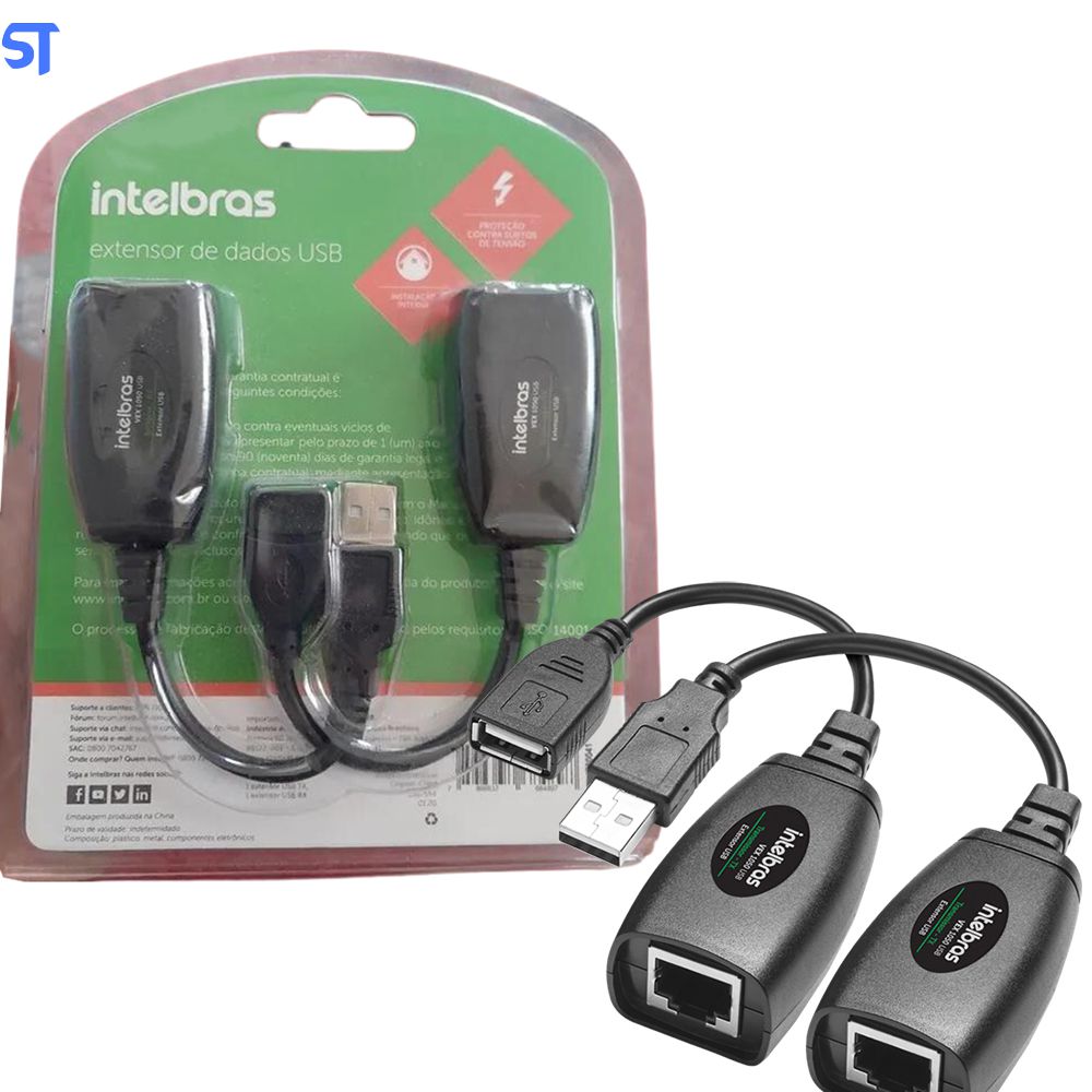 Adaptador Extensor USB Via Cabo de Rede - USB Para RJ45 - VEX 1050 USB - Intelbras - SobralTech