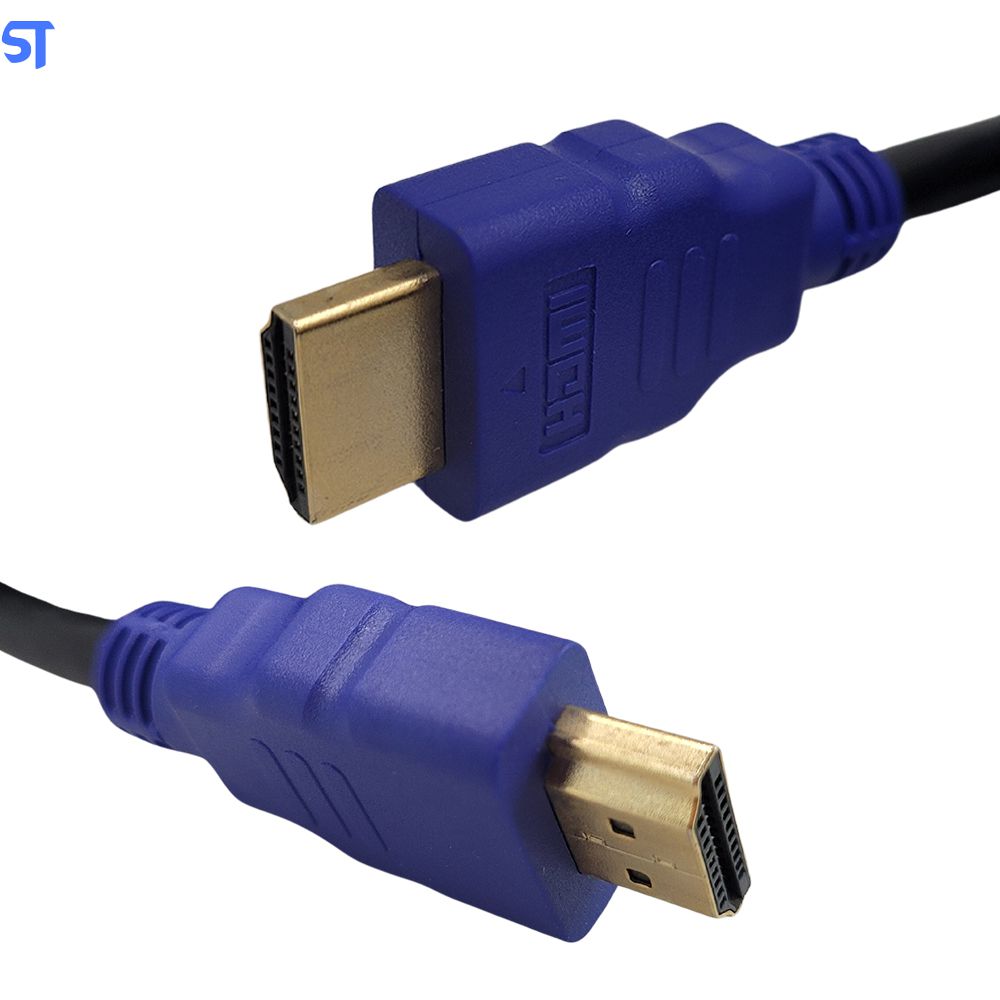 Cabo HDMI 2 Metros Reforçado Macho x Macho ( Dual Comp ) Ponta Azul ...