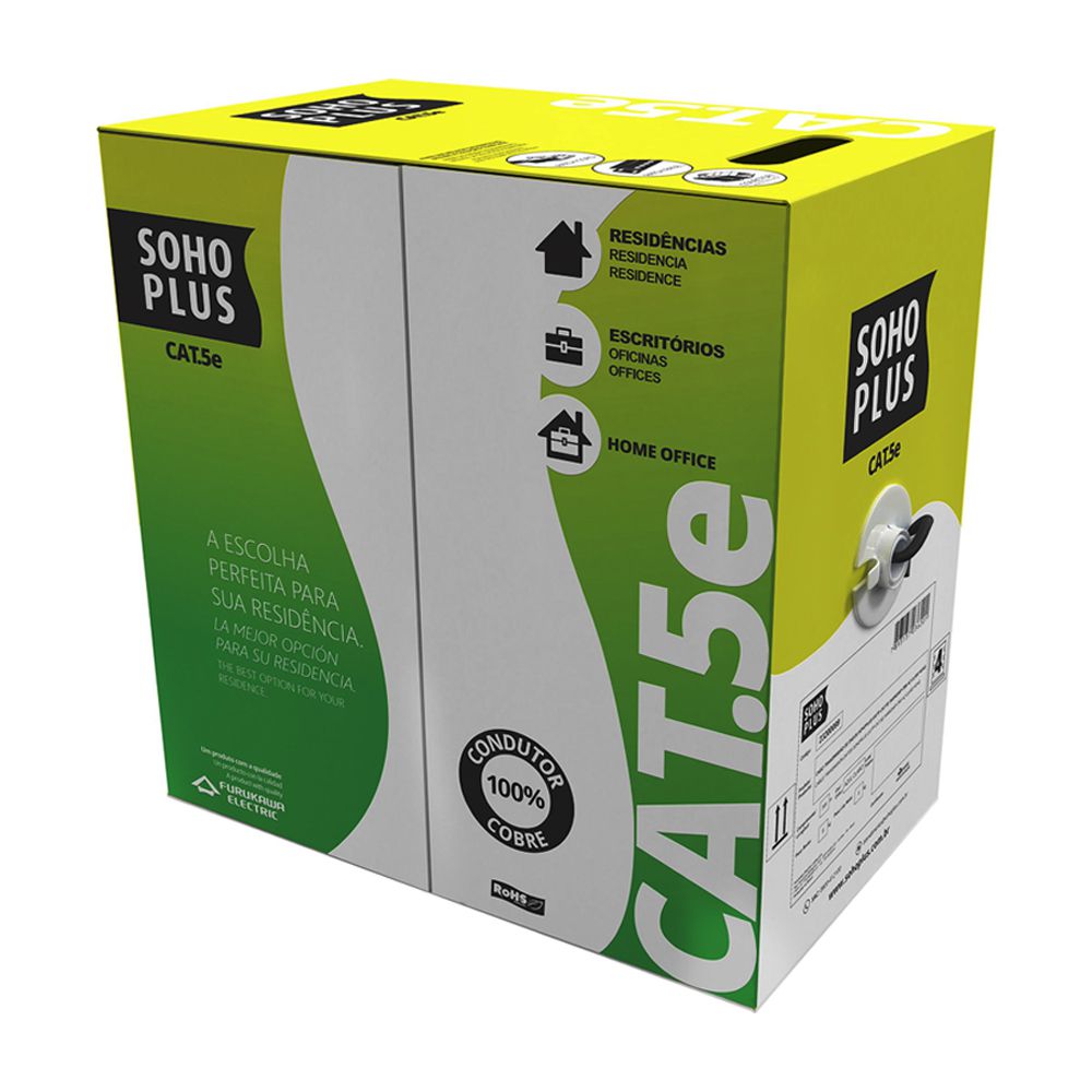 Caixa de Cabo de Rede Furukawa Soho Plus CAT5- 24AWGX4P ROHS 100% Cobre ...