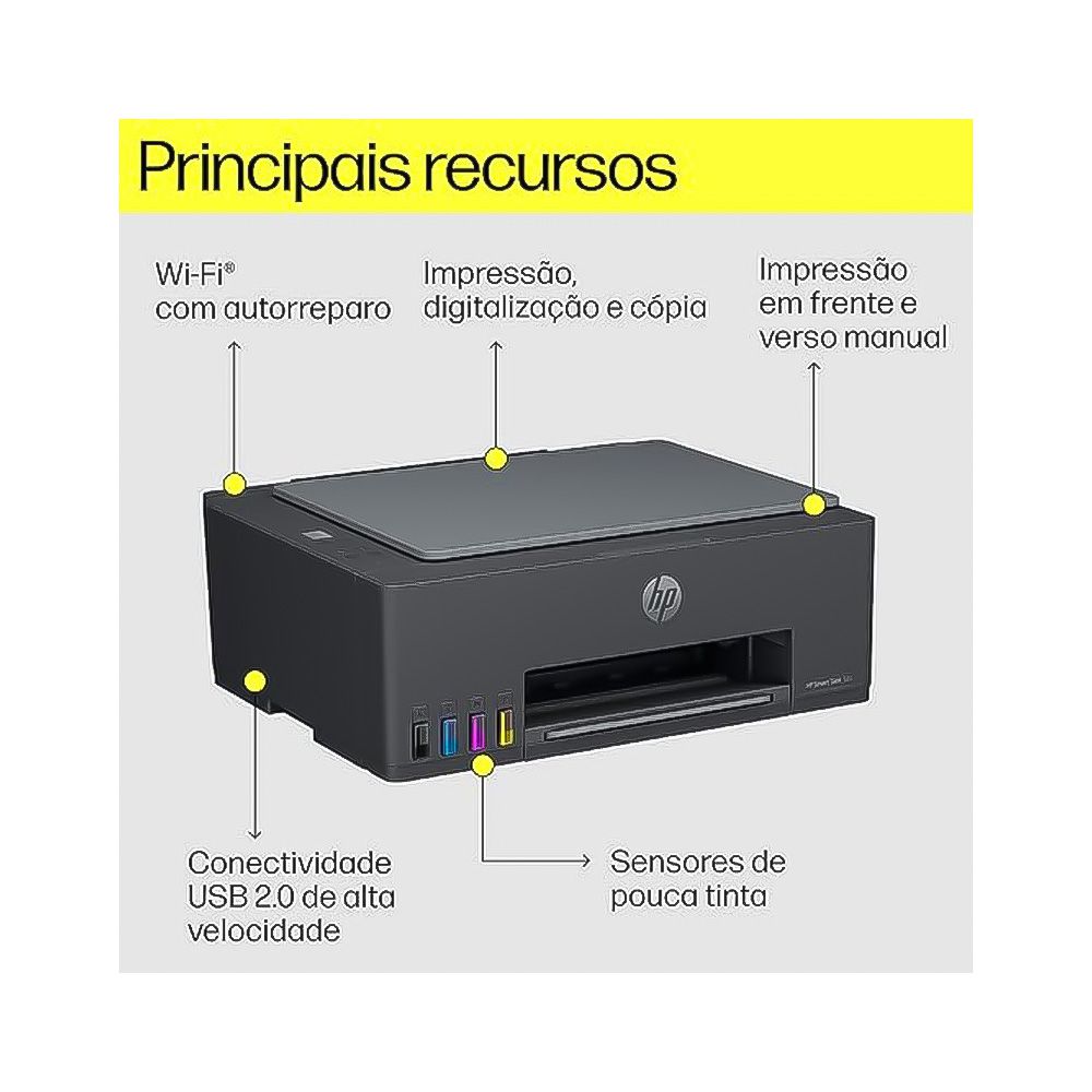 Impressora Multifuncional HP Smart Tank 581, Colorida, Wi-Fi, USB ...