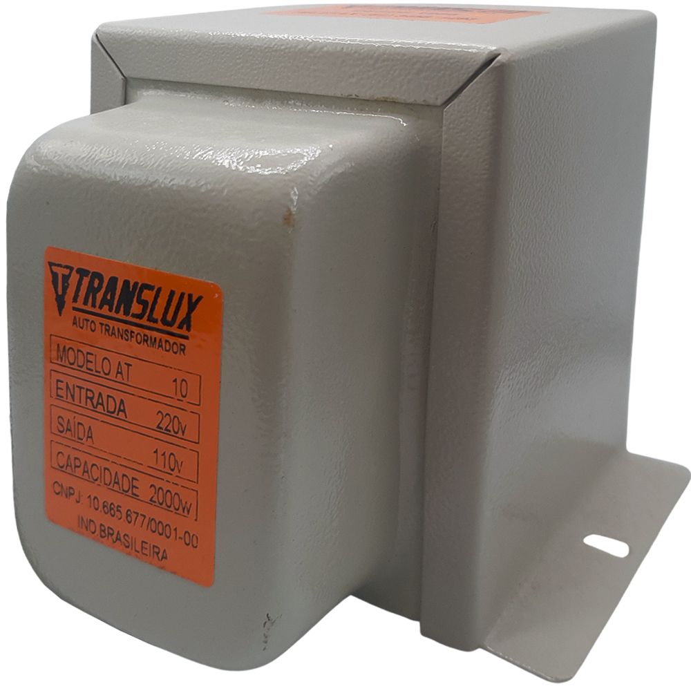 Auto Transformador Entrada 220V Saída 110V 2000W Tripolar Translux Branco - AT08 - SobralTech
