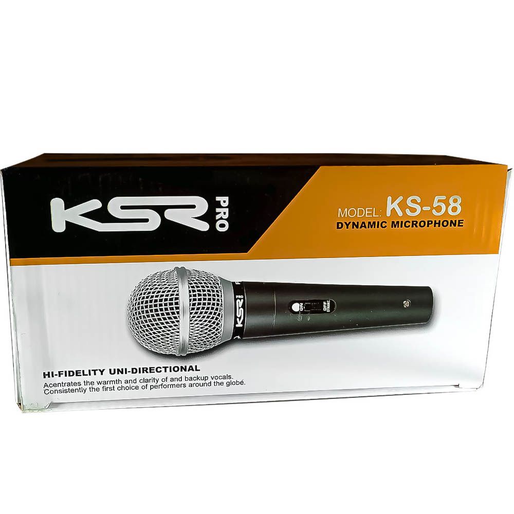 Microfone Proficional KSR KS-58 Ksr Pro Beta + Cabo Cachimbo 4Metros + Bag - SobralTech