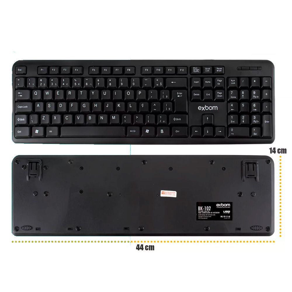 Teclado Usb Standard Abnt2 Padrão Brasileiro Exbom Bk 102 Sobraltech