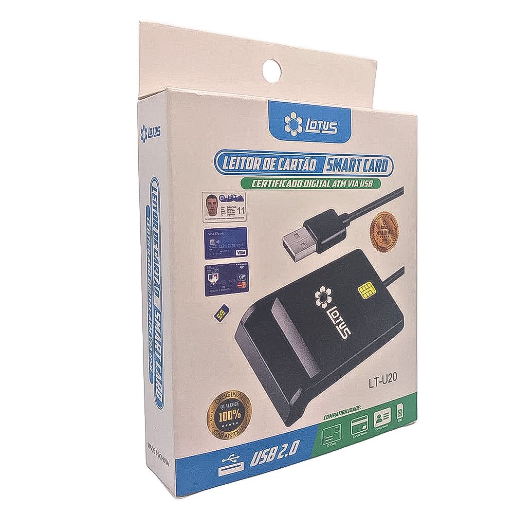 Leitora Cartão Smart Card Certificado Digital Usb Original Lotus - SobralTech