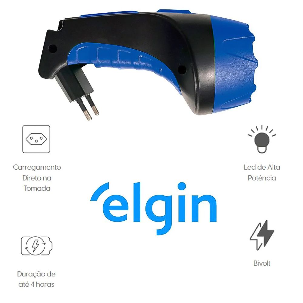 Lanterna Recarregável Power LED 1W Elgin Ele000000082423 - SobralTech