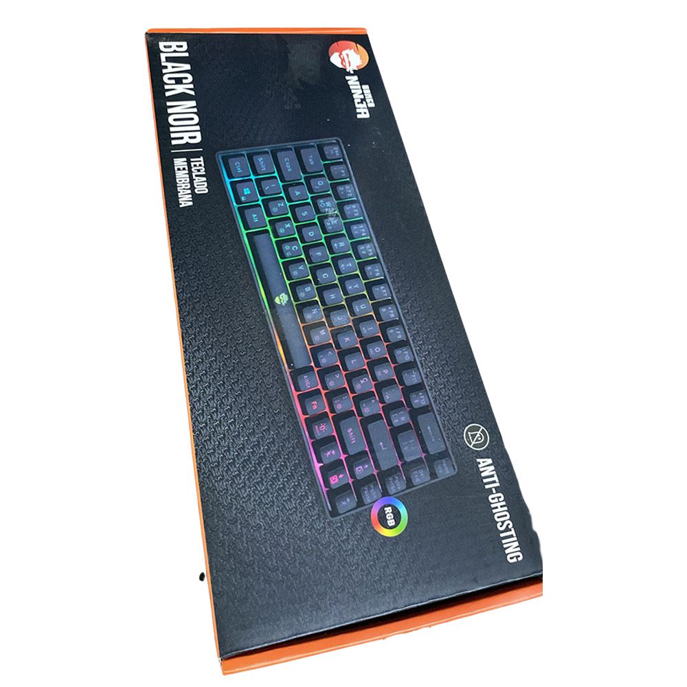 Teclado Gamer Ninja Black Noir, RGB, Switch Membrana, ABNT2, Black, TC-GN-BKNR - SobralTech
