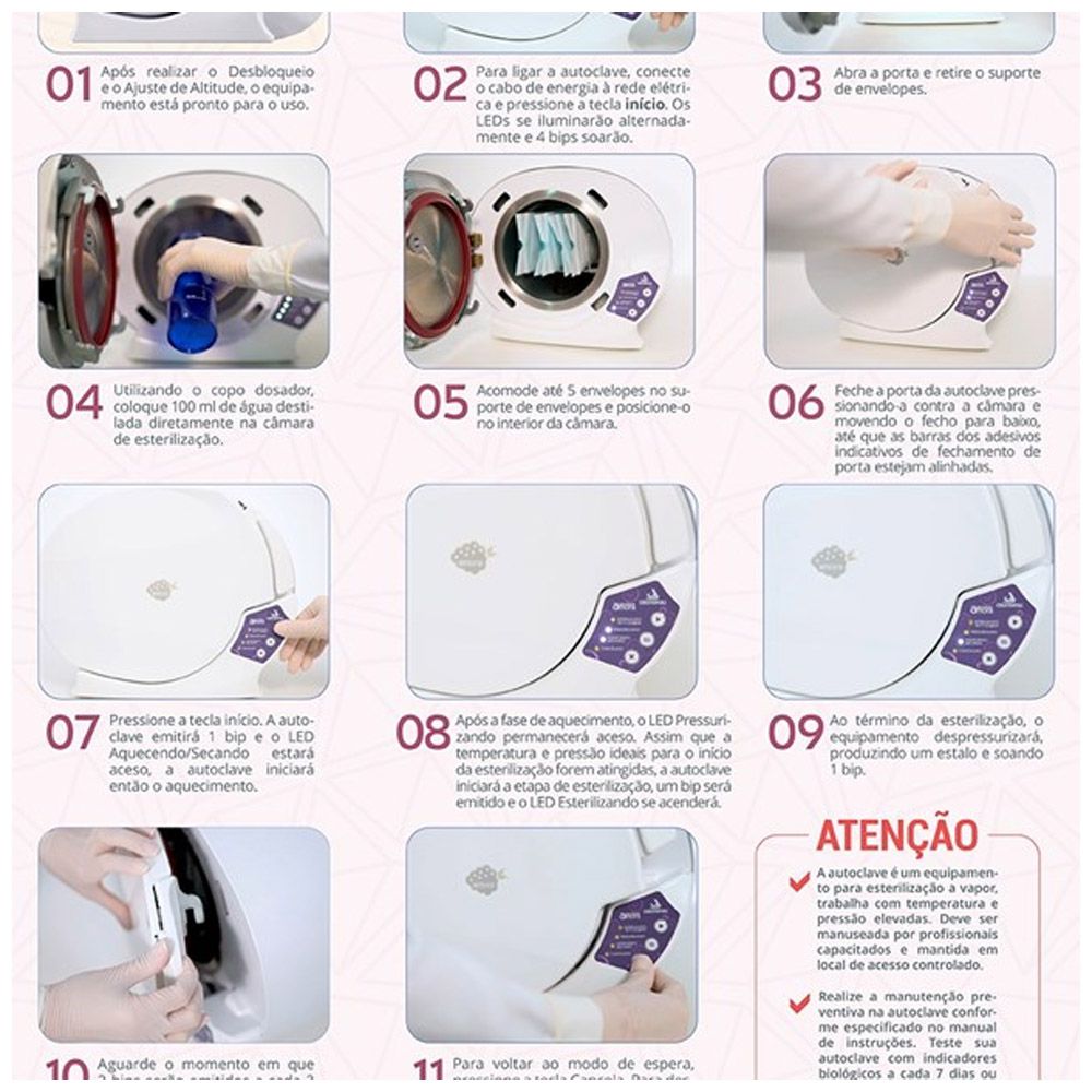 Autoclave Amora - 4L Lilas Portugues Inox - Bivolt - SobralTech