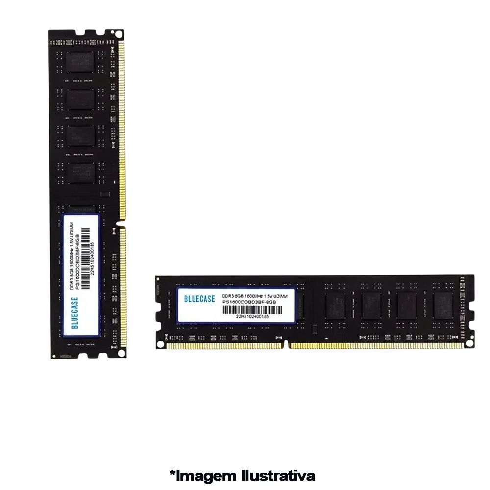 Memoria Ram Desktop 8GB 1600MHZ DDR3 Long Dimm 1.5V Dual Rank Bluecase PN BML3D16M15V11/8G ...