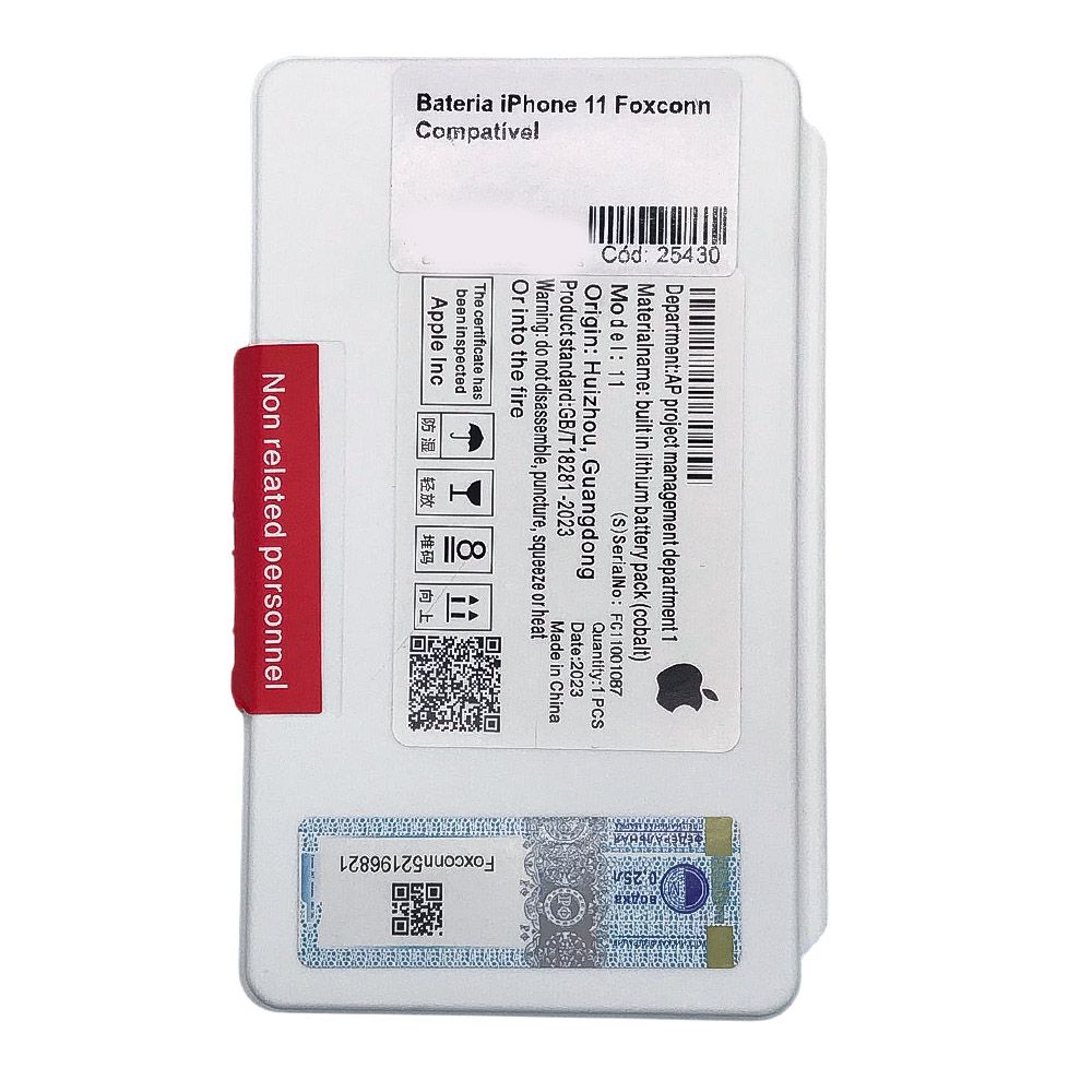 Bateria iPhone 11 Foxconn Compatível - SobralTech