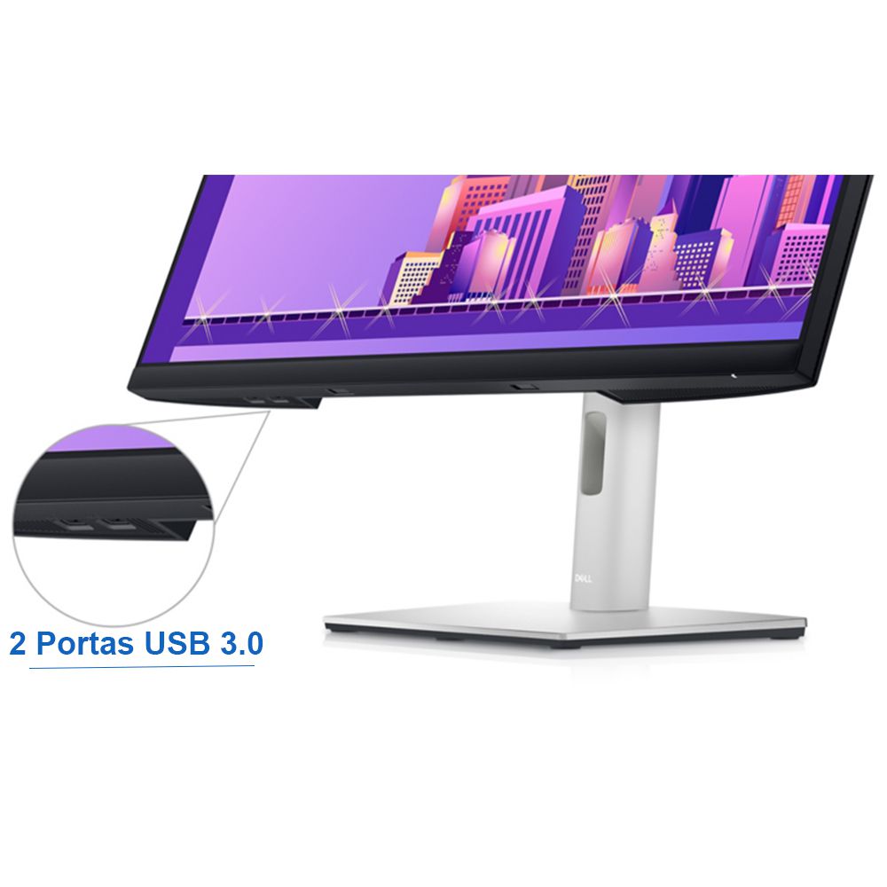 Monitor Dell P2422h, 23.8" Full HD, Com Ajustes, Cabo DP / HDMI / USB ...
