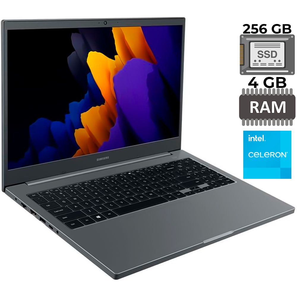 Notebook Samsung Book Intel Celeron Dual-Core, 4GB RAM, SSD 256GB, 15.6 ...
