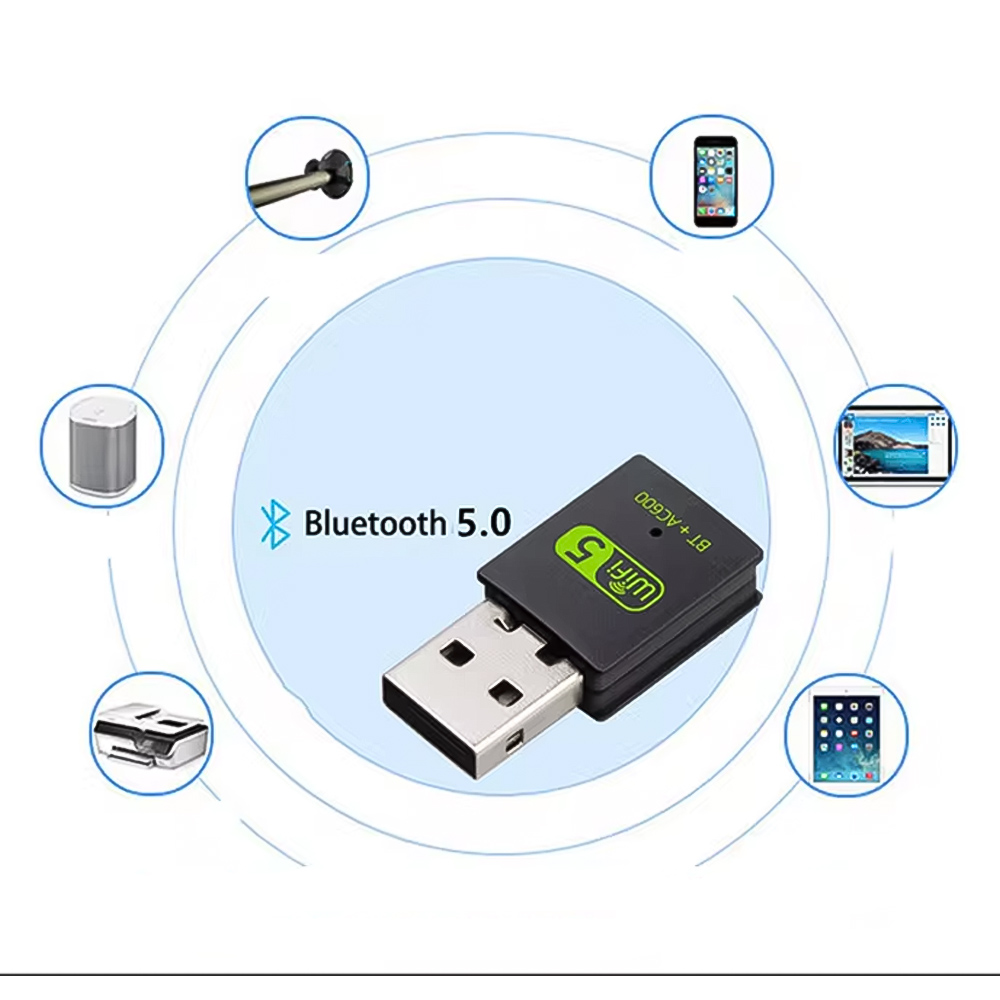Adaptador Wi-Fi USB 2.0, Dual Band, Bluetooth 4.2, Fenvi - BT+AC600 ...