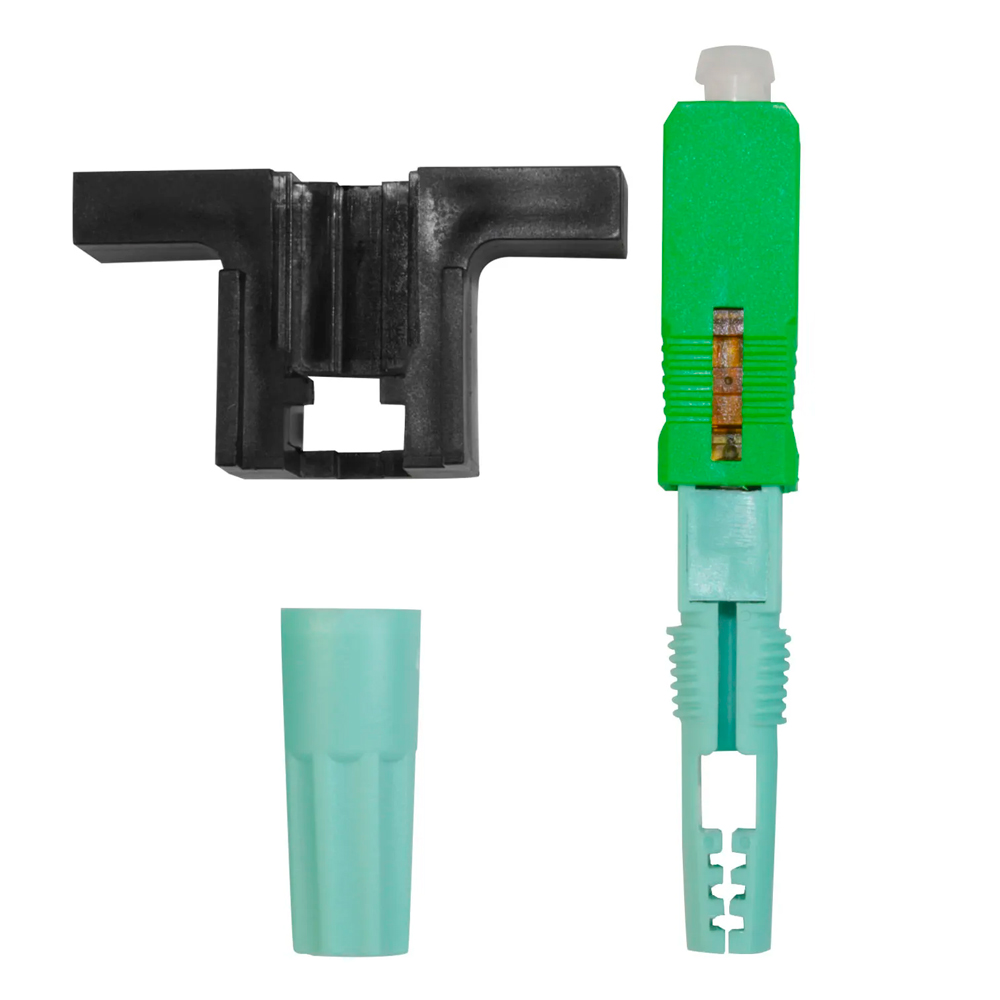Conector de Campo Para Fibra Óptica, Tipo Fast, Rosca, SC/APC, Verde - SobralTech