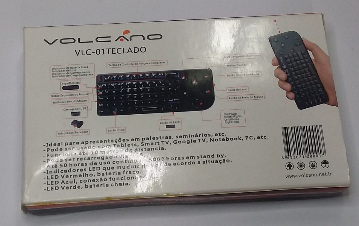 Mini Teclado Wireless 2.4 Ghz Volcano VLC-01 - SobralTech