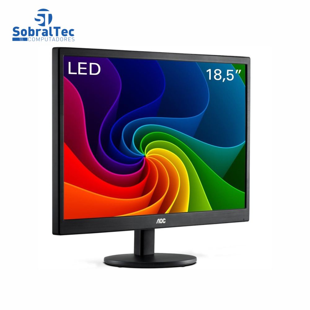 Monitor Led 18.5 Polegadas Aoc E970SwnL Widescreen Vga Preto Vitrine Sem a Caixa - SobralTech