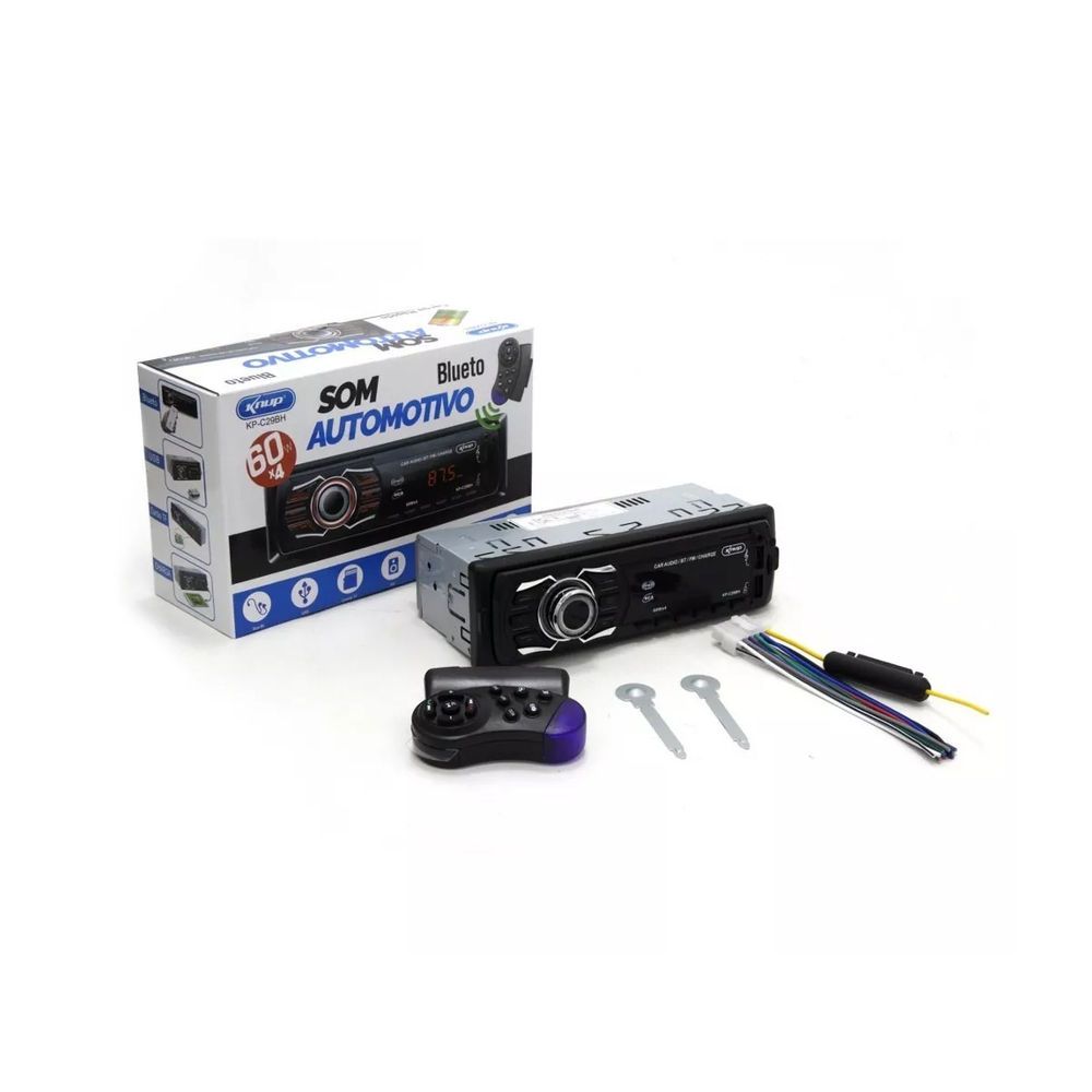 Som Automotivo Radio Mp3 Com Controle Remoto - Knup KP-C29BH - SobralTech