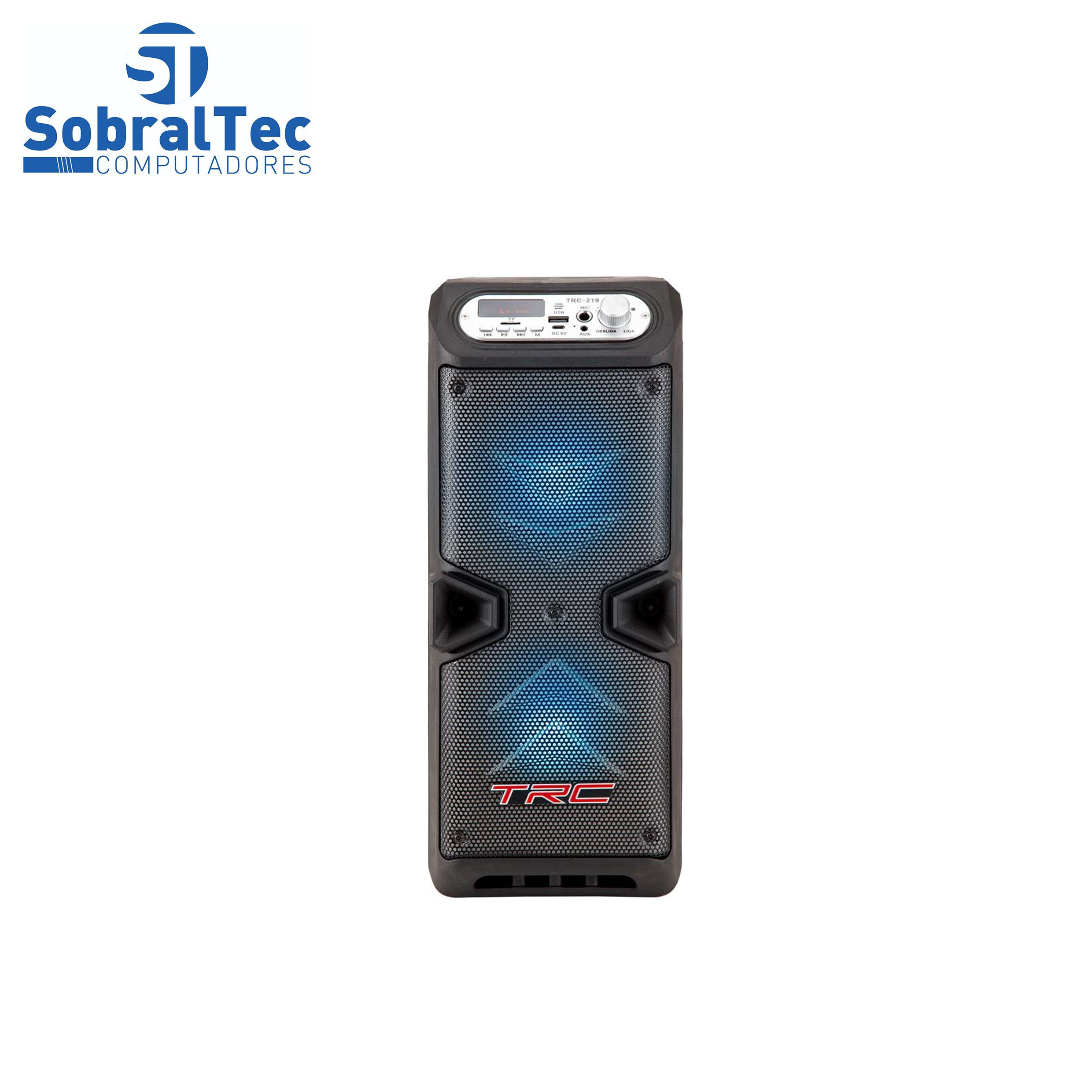 Caixa de Som Amplificada TRC 219 com Bluetooth, Rádio FM, Entrada USB e ...