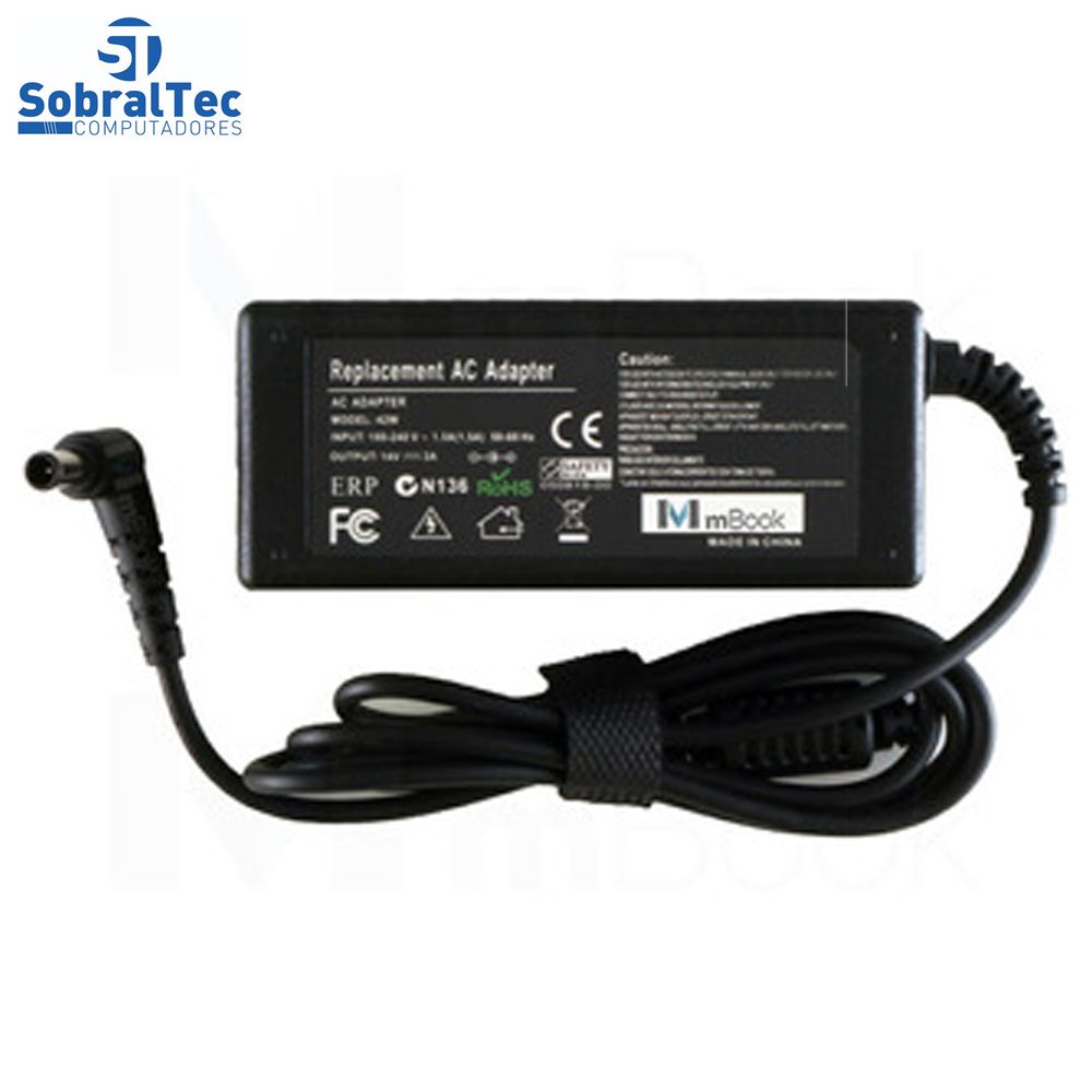 Fonte Notebook Samsung 14V 3A -42W - CMZ450 - SobralTech Fonte Notebook Samsung 14V 3A -42W - CMZ450 - SobralTech