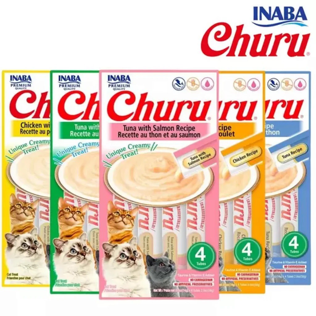 Snack Churu Purê Sabor Atum para Gatos 56g Com 4 Tubos - AmorePets - O ...